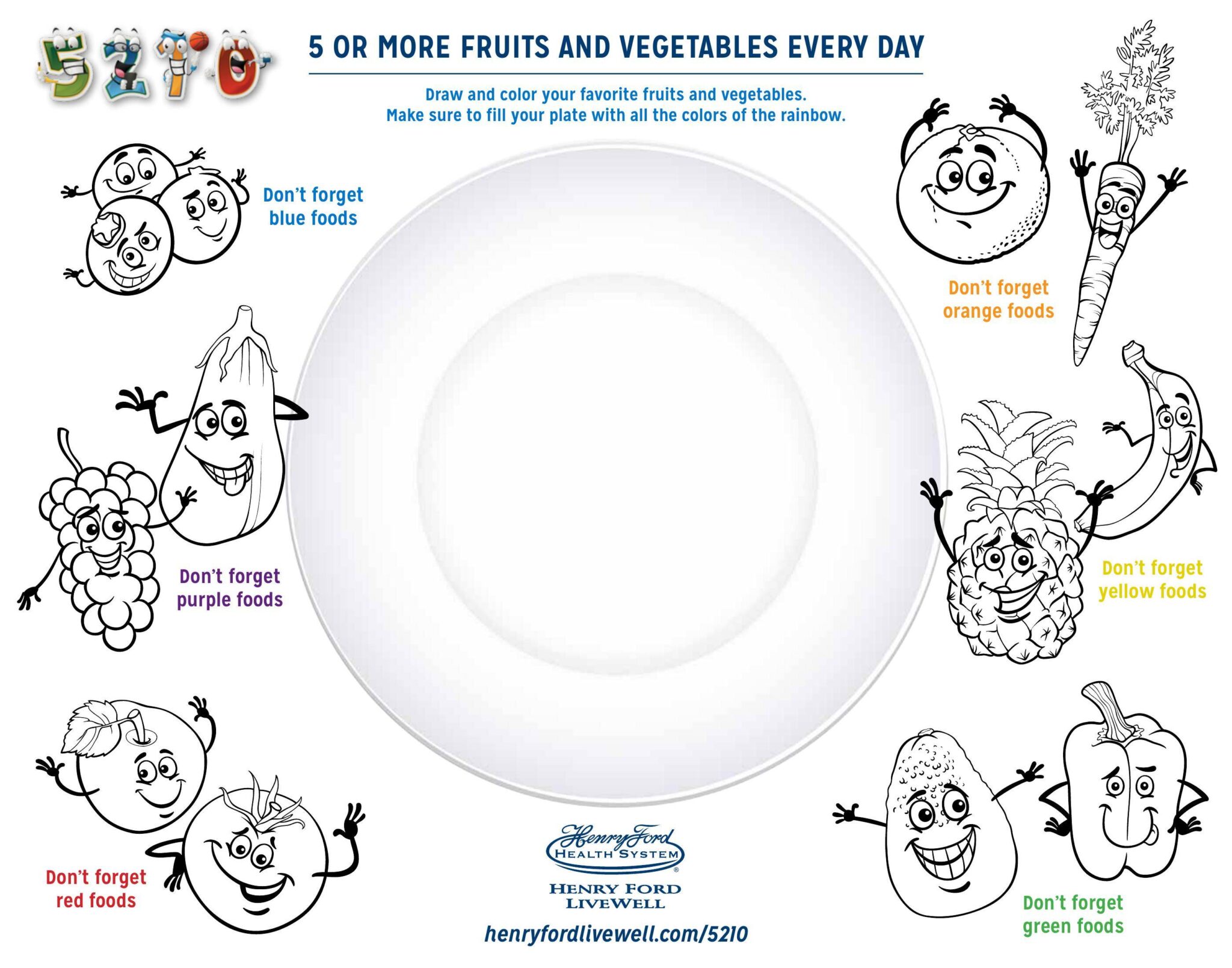 Groente en fruit kleurplaat om te printen voor kinderen 🎨